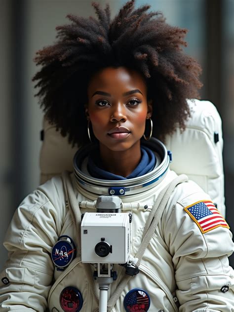 Woman As Nasa Astronaut In Space Suit 12657951 Royalty Free Ai