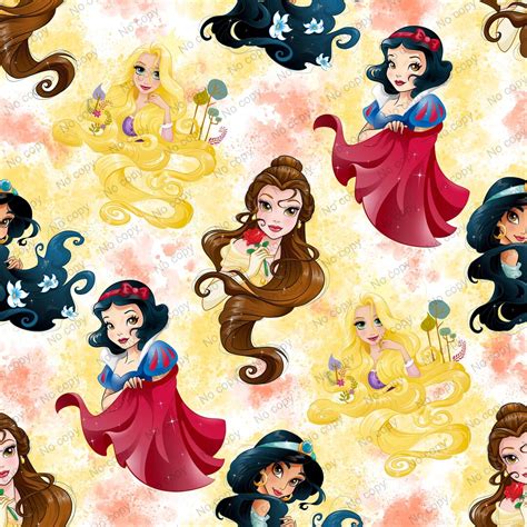 Princesss Seamless Pattern Princess Digital Paper Cartoon Seamless Digital Seamless Pattern