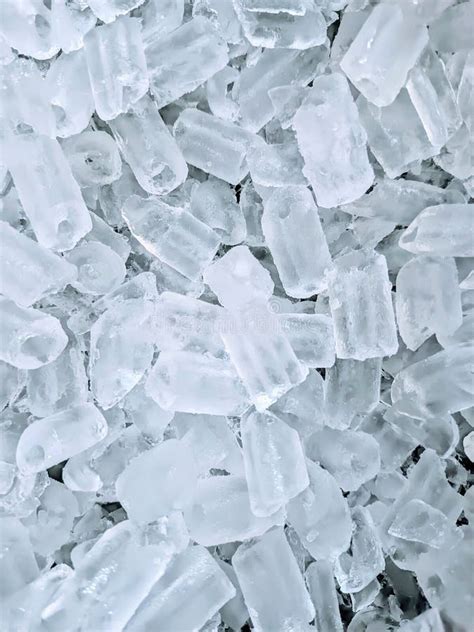Close Up Of Cylindrical Ice Cubes For Refreshing Cold Drinks Stock Image Image Of Clean