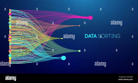 Data Sorting Colorful Lines Background Data Flow Technology Illustration Stock Vector Image