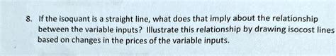 8 If The Isoquant Is A Straight Line What Does That Imply About The Relationship Between The
