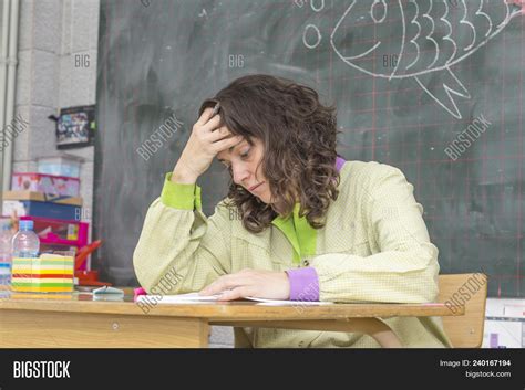 Tired Stressed Teacher Image And Photo Free Trial Bigstock