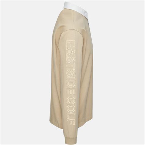 Eastside Golf Long Sleeve Pale Khaki Rugby Shirt Puffer Reds