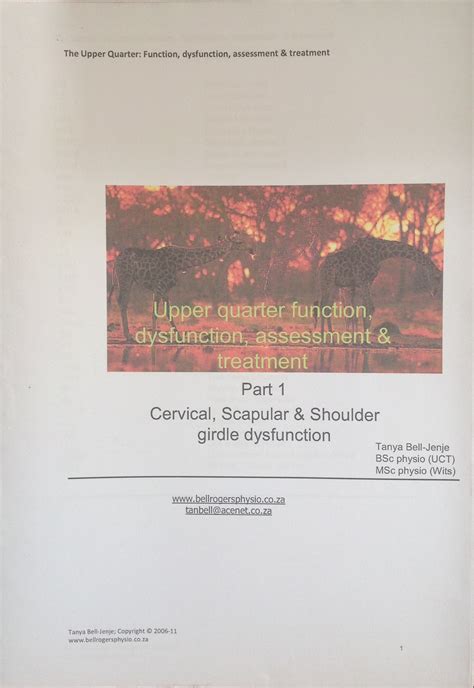 Upper Quarter Function Dysfunction Assessment And Treatment Club Physio
