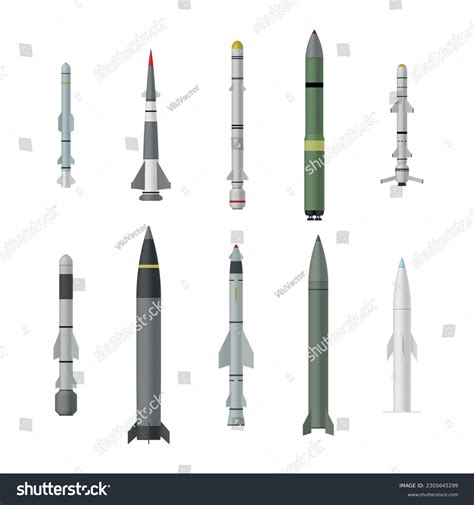 Military Fighter Aircraft Missile Rocket Weapon Stock Vector Royalty