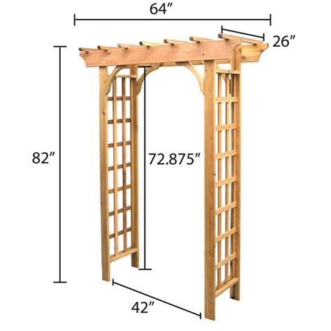 Garden Architecture 5 33 Ft W X 6 83 Ft H Natural Wood Garden Arbor At
