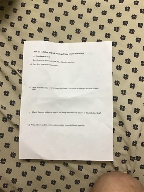Solved Name Lab Assignment Distillation Isolation Of