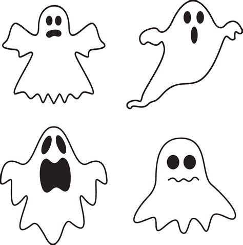 Ghost Halloween Cute Ghost Shadow Ghost Sheet For Halloween Character