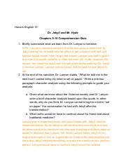 Jekyll And Hyde Final Reading Quiz Docx Pdf Rachel Conners Ms Gourley Honors English 10 Dr