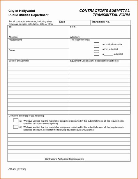 Transmittal Format