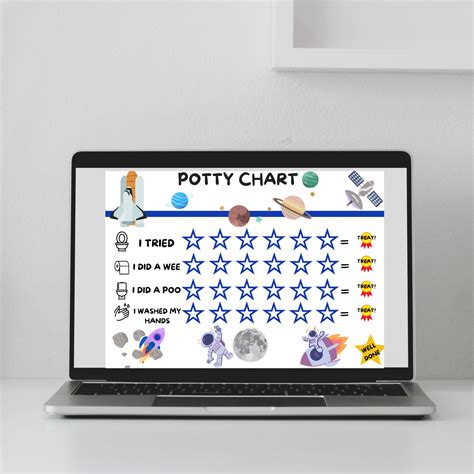 Potty Chart Printable Potty Chart Space Theme Reward Chart Toilet Training Chart Instant