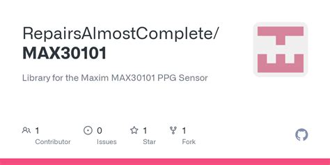 github repairsalmostcomplete max30101 library for the maxim max30101 ppg sensor