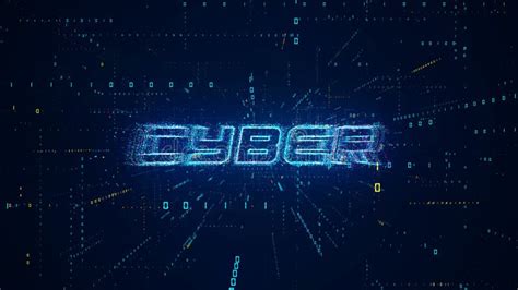 Futuristic Blue Shine Digital Space Cyber Lettering With Complex Binary