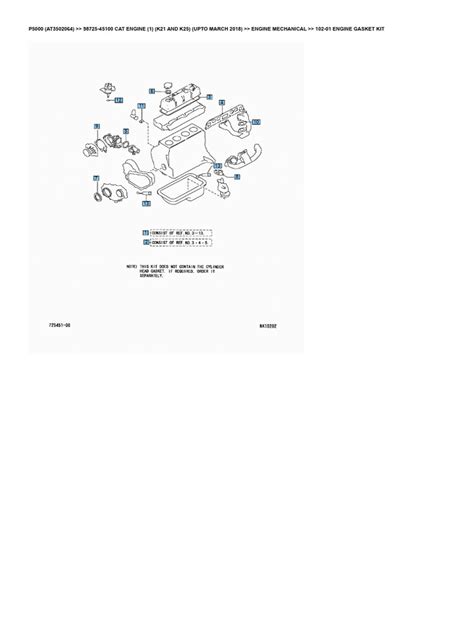 P5000 At3502064 98725 45100 Cat Engine 1 K21 And K25 Upto March