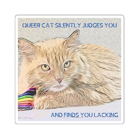 Funny Queer Sticker Queer Cat Lgbtq Lgbtqia Gay Etsy
