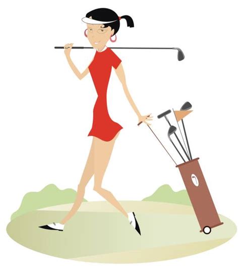 Best Woman Golf Cartoon Illustrations Royalty Free Vector Graphics