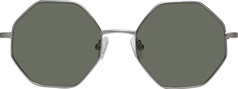 Silver Hipster Metal Geometric Polarized Sunglasses With Gray Sunwear