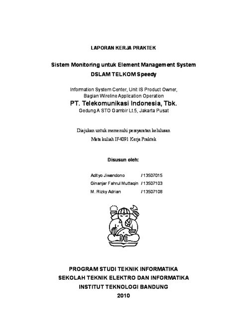 Doc Laporan Kerja Praktek Sistem Monitoring Untuk Element Management System Wireline