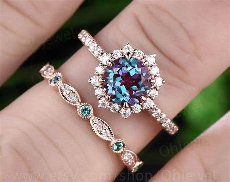 Alexandrite Engagement Ring Princess Cut