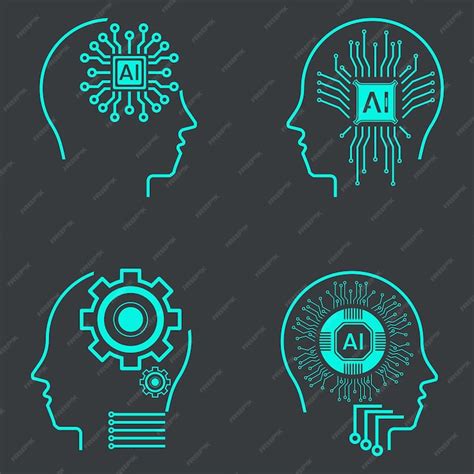 premium vector collection of artificial intelligence icon set in line