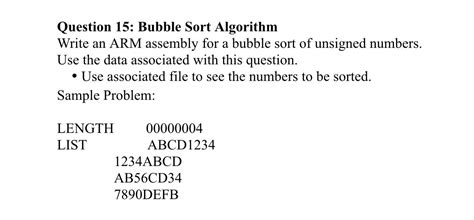 Solved Question 15 Bubble Sort Algorithmwrite An Arm