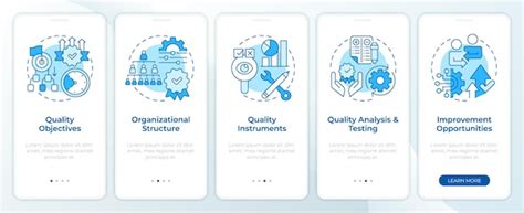 Premium Vector Qms Structure Blue Onboarding Mobile App Screen