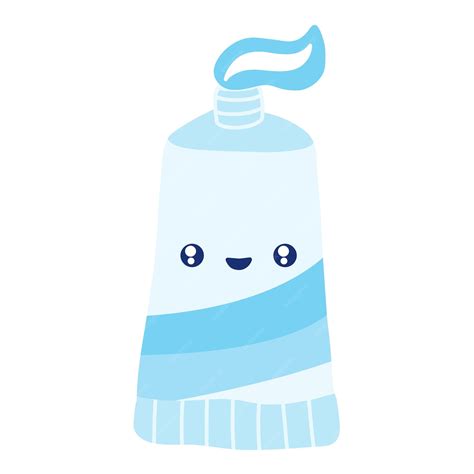 Premium Vector Toothpaste Cute Kawaii Tube Tooth Paste Cartoon Character Hygiene Morning