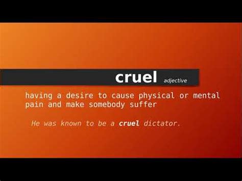 Cruel Meaning Of Cruel Definition Of Cruel Pronunciation Of Cruel