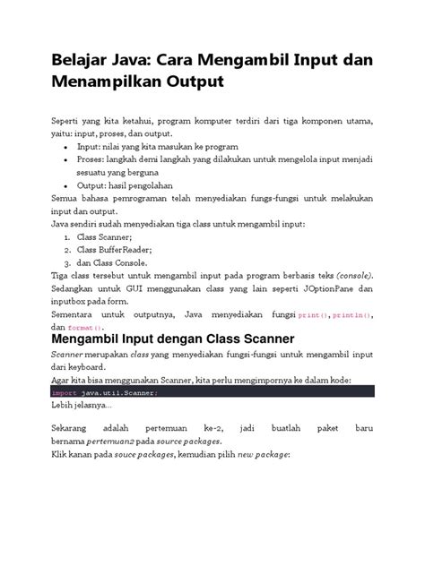 Cara Mengambil Input Dan Menampilkan Output Pdf