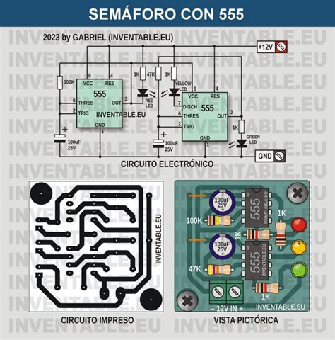 Simulador De Semáforo Con 555 Inventable