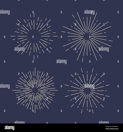 Sunburst Vector Set On Blue Stock Vector Image And Art Alamy