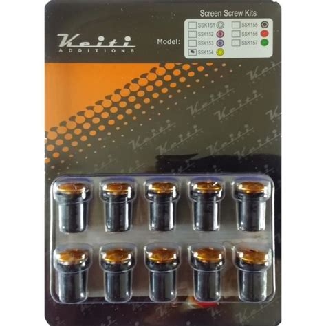 Kit de visserie Keiti boulons dorés aluminium anodisés inoxydables pour pare brise bulle