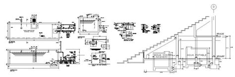 Fire Water Tank Section Plan Structure And Plumbing Details Dwg File