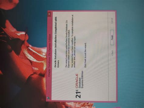 I Cant Install Express Edition 21c It Gives An Error Oracle Forums