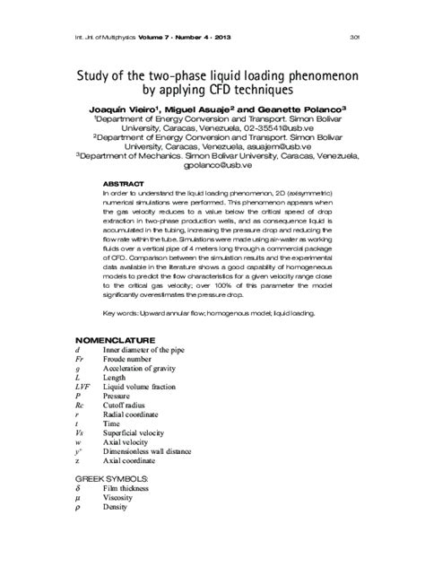 Pdf Study Of The Two Phase Liquid Loading Phenomenon By Applying Cfd Pdf Study Of The Two Phase Liquid Loading Phenomenon By Applying Cfd