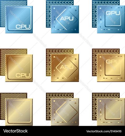 Different Types Of Processors Royalty Free Vector Image