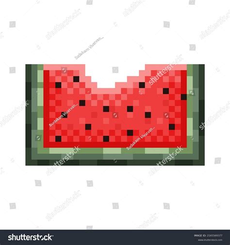 Watermelon Slice Pixel Art Vector Picture Stock Vector Royalty Free