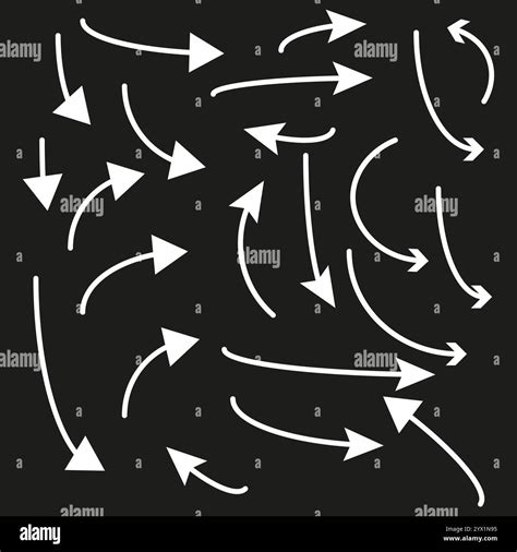 Arrow Vector Collection Multiple White Arrows Curved And Straight
