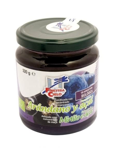 Mermelada de arándanos y açai sin azúcar BIO 320gr