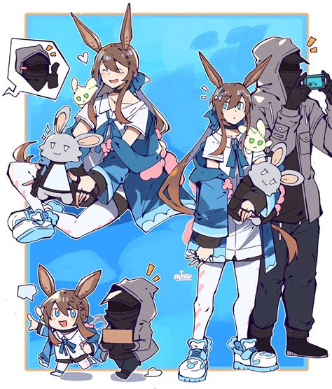 アーミヤアークナイツ 「casual Amiya Arknights Ft Doctor 」grayのイラスト