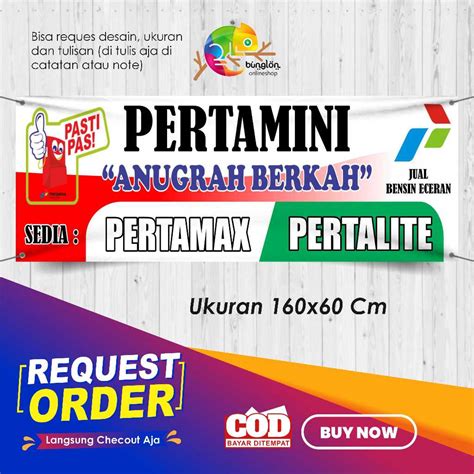 Jual Spanduk Banner 160x60 Pertamini Custom Desain Shopee Indonesia
