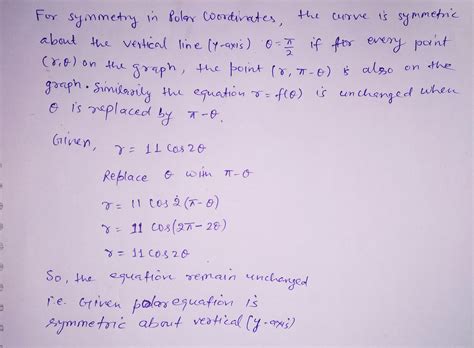 Solved B Test The Symmetricity Of The Curve R Cos About The Y Course Hero