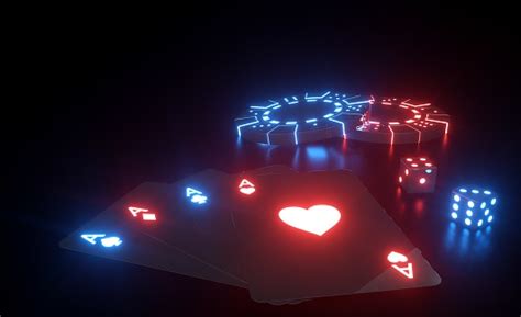 현대 블랙과 블루 레드 네온 카지노 칩 네 에이스와 주사위 3d 일러스트 0명에 대한 스톡 사진 및 기타 이미지 0명 3차원 형태 가능성 Istock