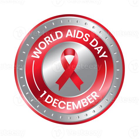 World Aids Day Badge With Awareness Ribbon Hiv Aids Banner Design