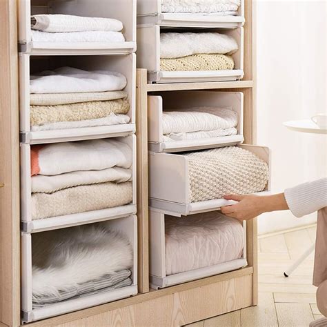 Amazon HOUTBY Wardrobe Closet Organizers Stackable Clothes Storage