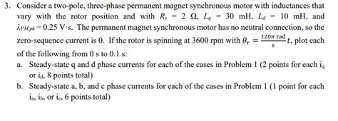 S Consider A Two Pole Three Phase Permanent Chegg
