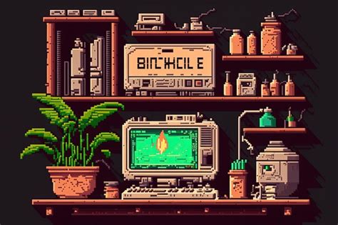 Premium Ai Image Pixel Art Science Lab Chemistry Lab Background In