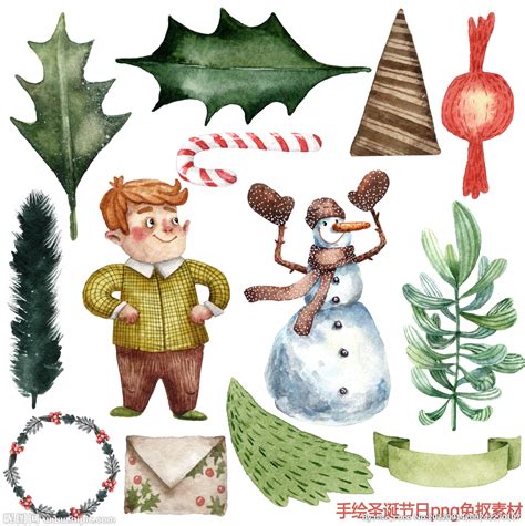 手绘水彩圣诞节日设计图图片素材其他设计图库昵图网