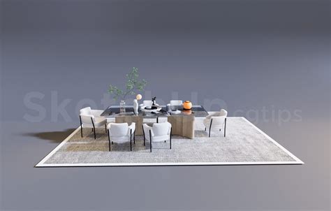 7782 Free Sketchup Dining Table Model Download