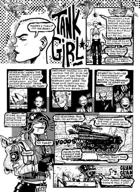 Tank Girl By Jamie Hewlett Comic Book Pages Comic Page Comic Book